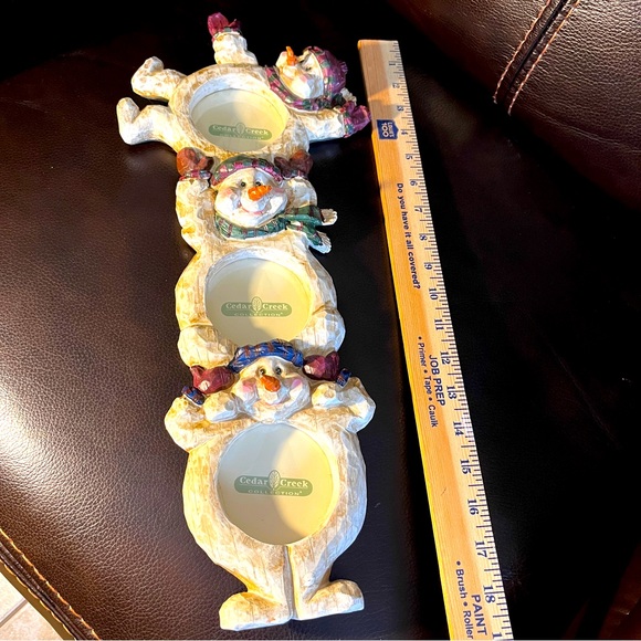 Cedar Creek | Accents | Cedar Creek Three Snowman Resin Picture Frame ...